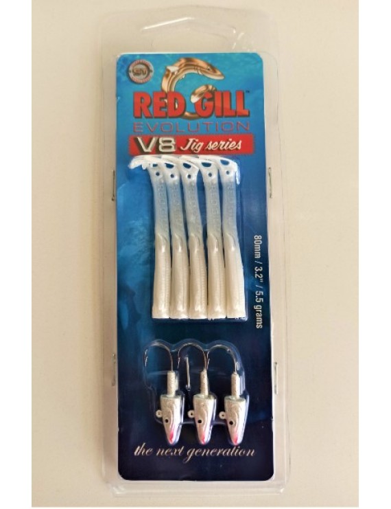 Redgill V8 Jig Series 8cm 5.5gr Silver Pearl Silikon Yem